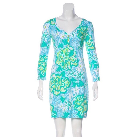Lilly Pulitzer | Dresses | Lilly Pulitzer Vneck Tee Dress In Wave Rider ...